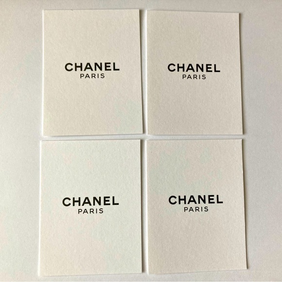 CHANEL | Party Supplies | 4 Chanel Promo Paper Card Logo White Cards ...